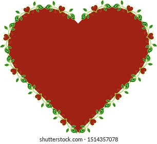 Vector Illustration Heart Vine Leaves Shape Stock Vector (Royalty Free ...