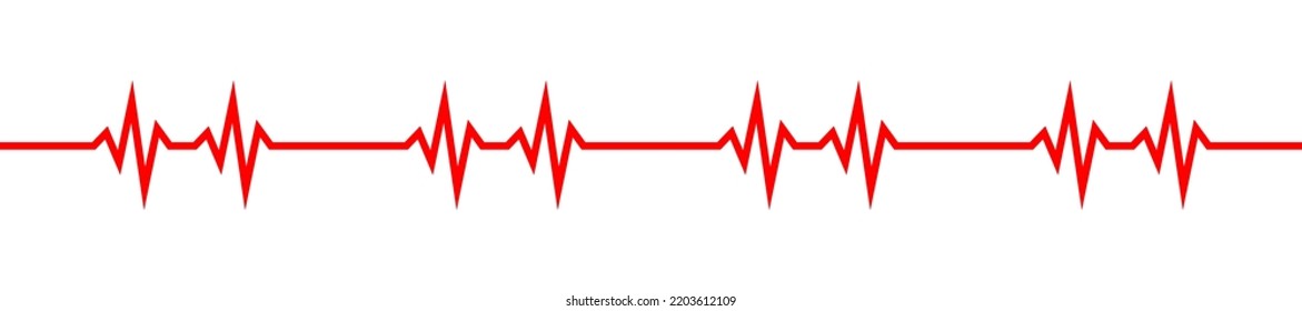 Vector Illustration Heartbeat Line On White Stock Vector (Royalty Free ...