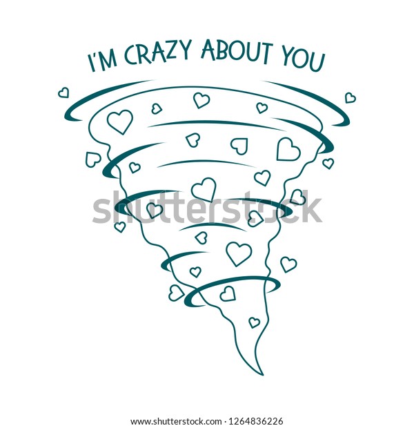 Vector Illustration Hearts Tornado Love Emotions Stock Vector (Royalty ...