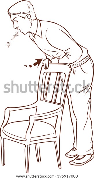 Vector Illustration Heimlich Maneuver On Oneself Stock Vector (Royalty ...