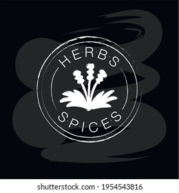 Vector Illustration Herbs Spices Round Logo Stock Vector (Royalty Free ...