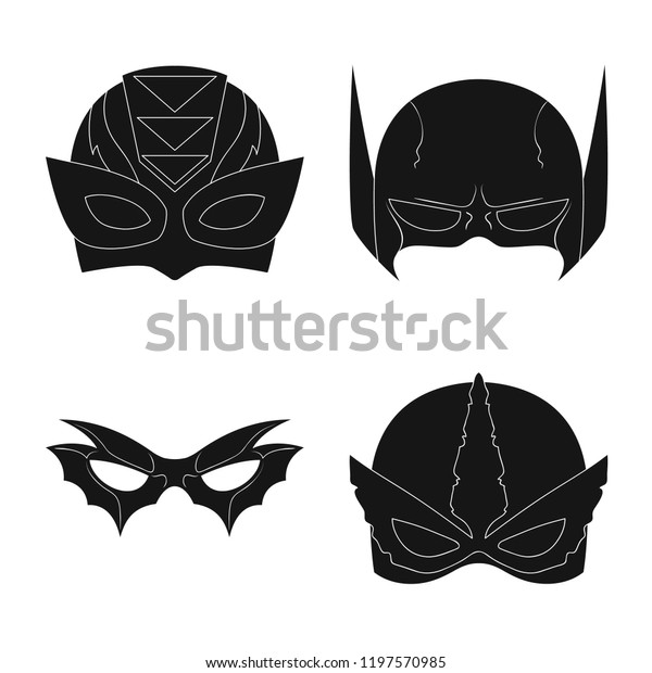 Vector Illustration Hero Mask Icon Collection Stock Vector (Royalty ...