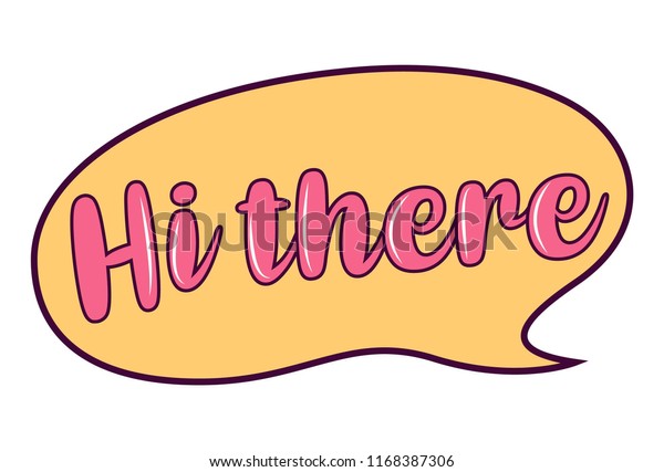 Vector Illustration Hi There Sticker Social Stock Vector (Royalty Free ...