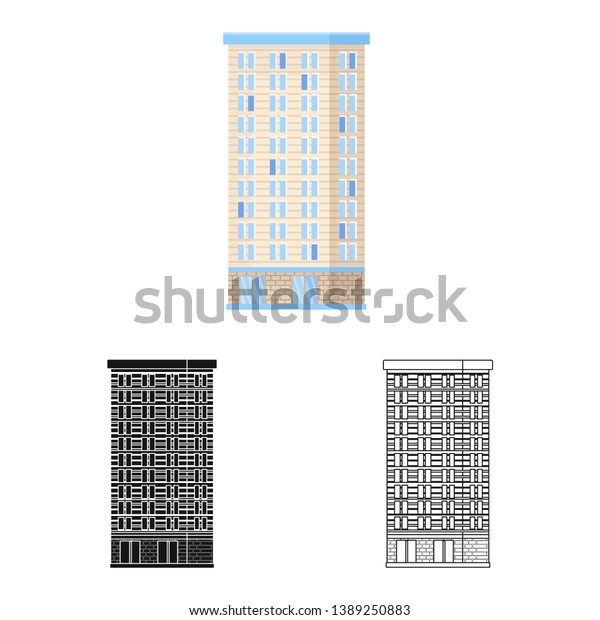 Vector Illustration High Rise Icon Set Stock Vector (Royalty Free ...