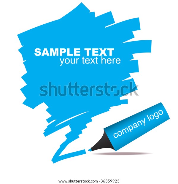 Vector Illustration Highlighter Felt Pen Scribble Stock Vector (Royalty ...