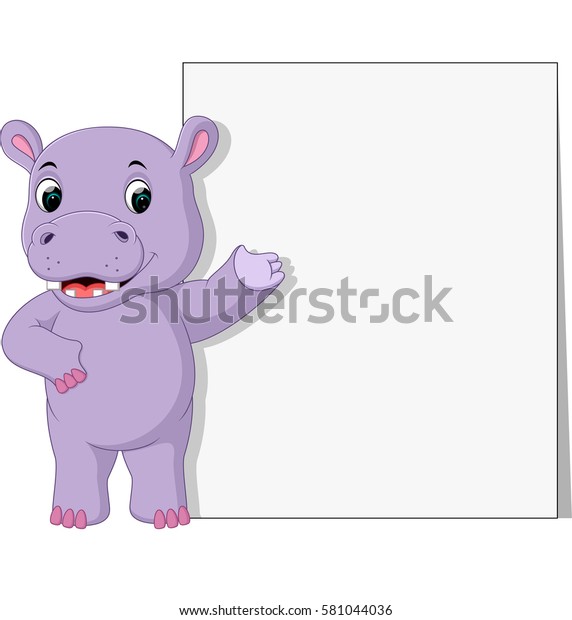 Vector Illustration Hippo Blank Sign Stock Vector (Royalty Free ...
