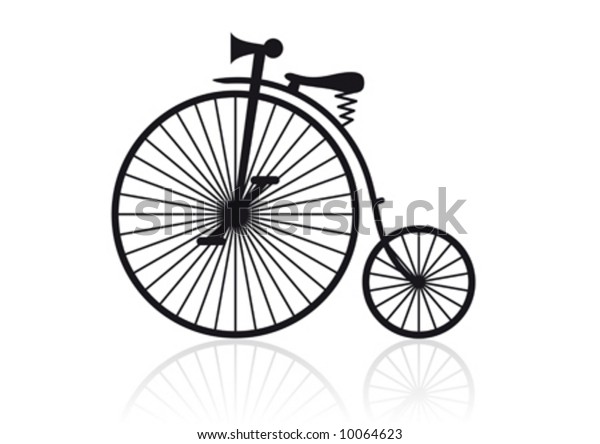 Vector Illustration Historical High Wheel Bike Stock Vector (Royalty ...