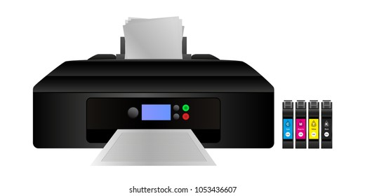 Vector Illustration Home Digital Inkjet Printer Stock Vector (Royalty ...