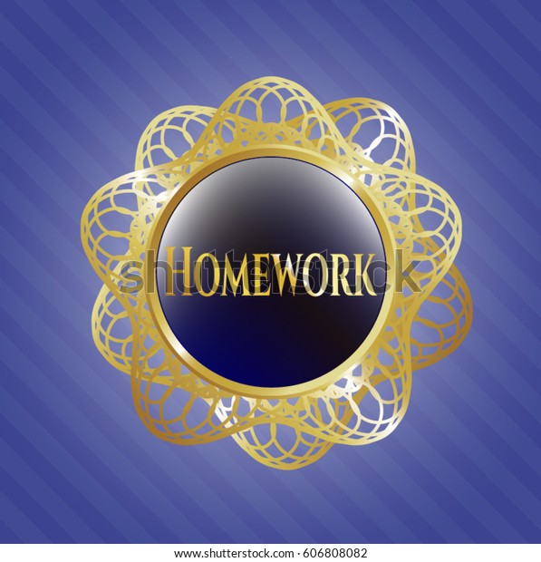 Vector Illustration Homework Shiny Emblem Stock Vector (Royalty Free ...