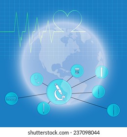 Vector Illustration Hospital Instruments Placed World Stock Vector ...
