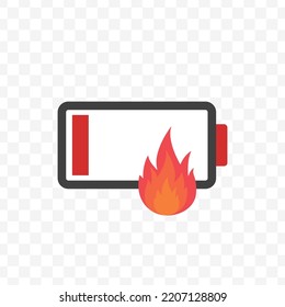 Vector Illustration Hot Battery Icon Sign Stock Vector (Royalty Free ...