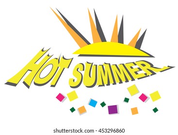 Vector Illustration Hot Summer Banner On Stock Vector (Royalty Free ...