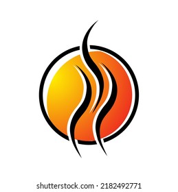 Vector Illustration Hot Wave Icon White Stock Vector (Royalty Free ...
