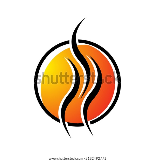 Vector Illustration Hot Wave Icon White Stock Vector (Royalty Free ...