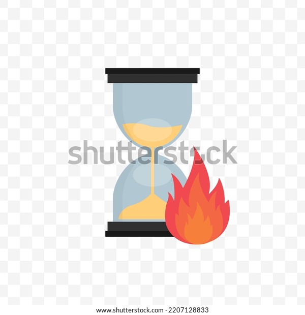 Vector Illustration Hourglass On Fire Icon Stock Vector (Royalty Free ...