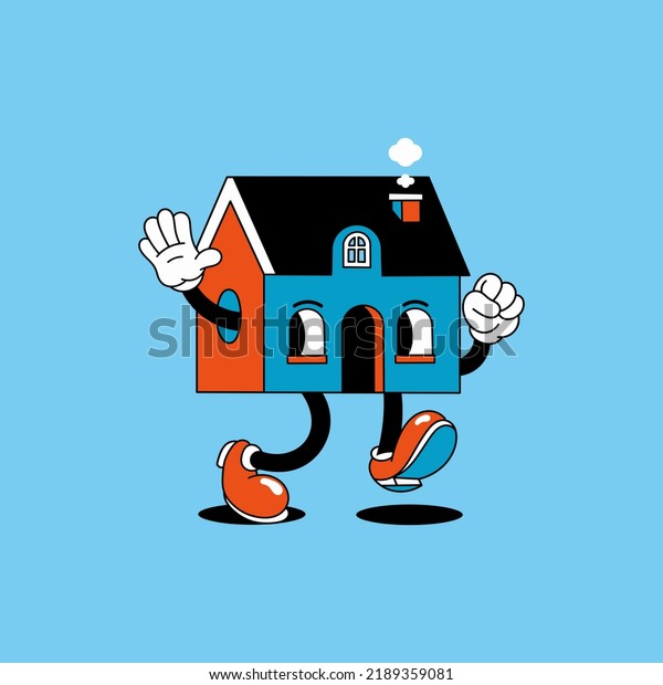 Vector Illustration House Cartoon Character Unique Stock Vector ...