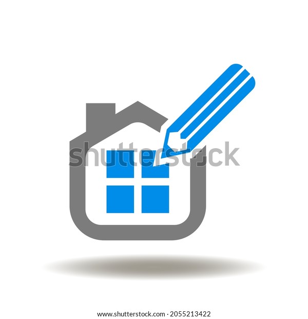 Vector Illustration House Drawing Pencil Symbol Stock Vector (Royalty ...