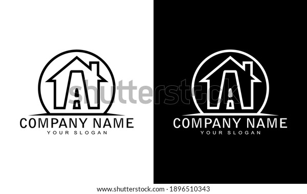 Vector Illustration House Letter Concept Logo Stock Vector (Royalty ...
