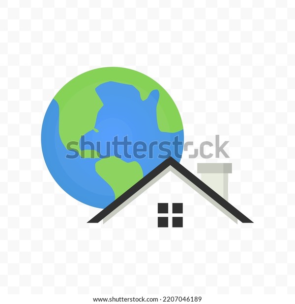 Vector Illustration House On Earth Icon Stock Vector (Royalty Free ...