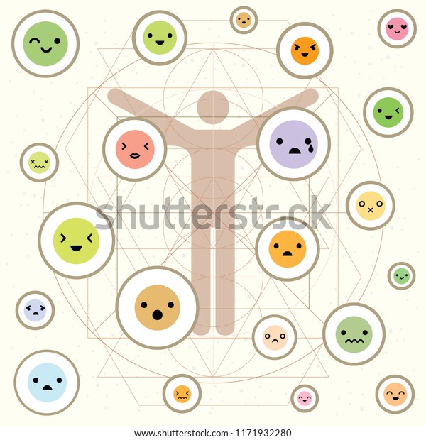 Vector Illustration Human Body Emotions Connection Stock Vector ...