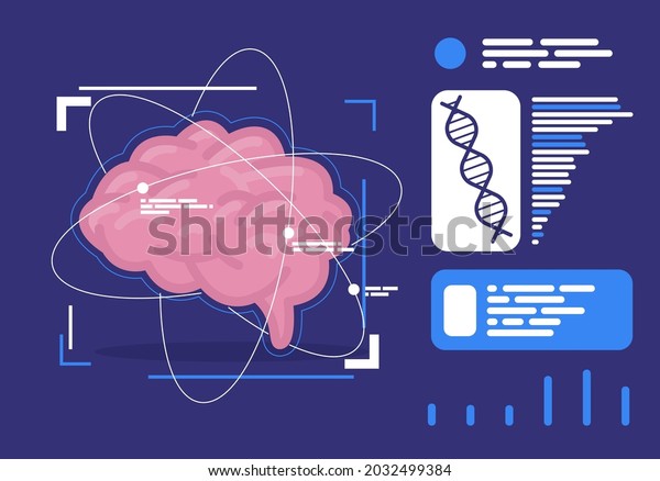 Vector Illustration Human Brain Futuristic Design Stock Vector (Royalty ...