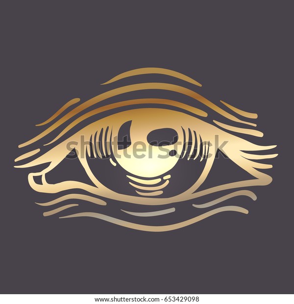 Vector Illustration Human Eye Vintage Engraved Stock Vector (Royalty ...