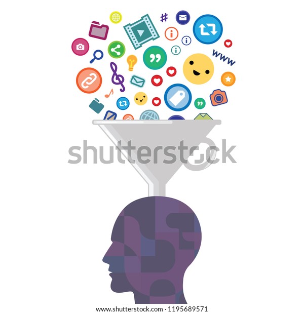 Vector Illustration Human Head Filter Media Stock Vector (Royalty Free ...