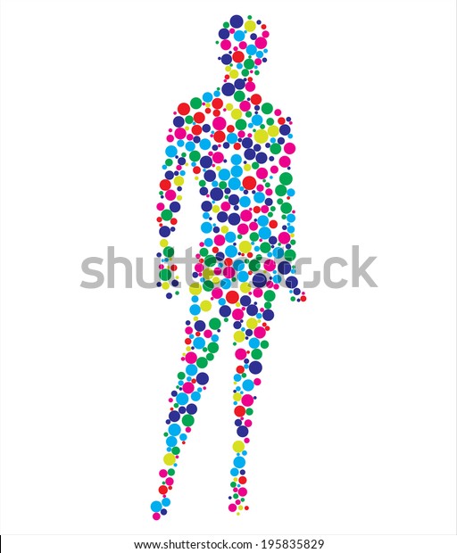 Vector illustration of Human outline against the white