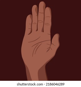 Vector Illustration Human Palm Right Hand Stock Vector (Royalty Free ...