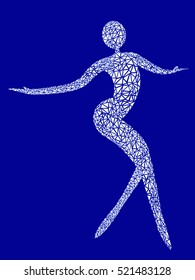 Vector Illustration Human Silhouette Triangle Pattern: เวกเตอร์สต็อก ...