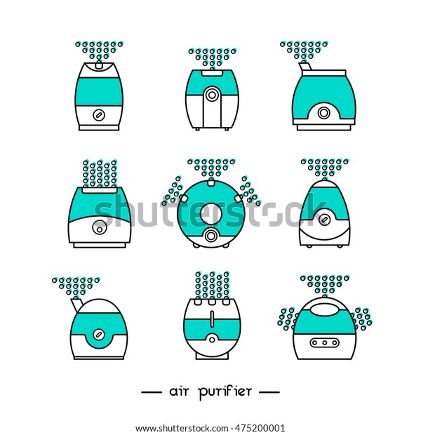 Vector Illustration Humidifier Line Vector Air Stock Vector (Royalty ...