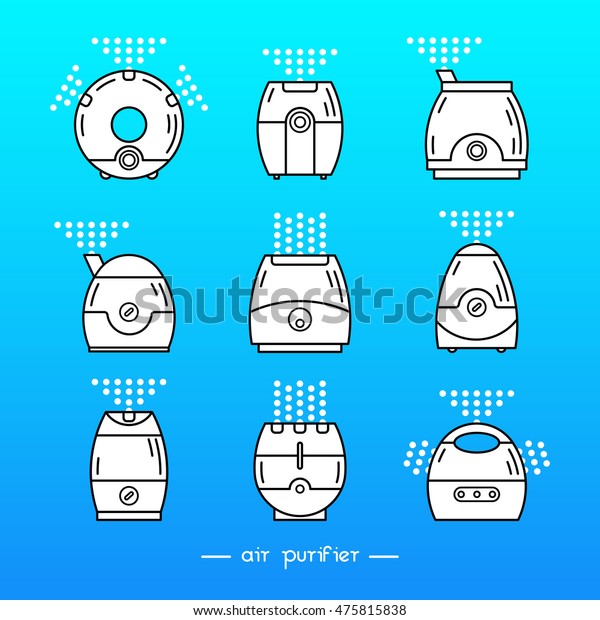 Vector Illustration Humidifier Line Vector Air: vector de stock (libre ...