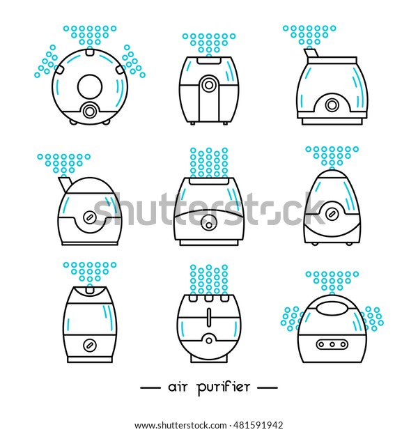 Vector Illustration Humidifier Line Vector Air Stock Vector (Royalty ...