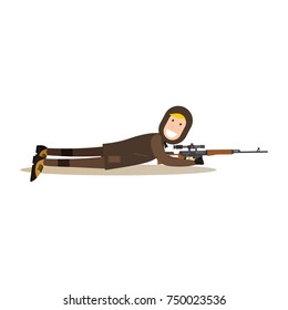 Vector Illustration Hunter Rifle Laying On Stock Vector (Royalty Free ...