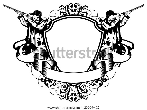 Vector Illustration Hunting Frame Patterns Stock Vector (Royalty Free ...