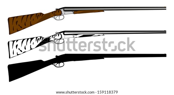 Vector Illustration Huntings Rifle Colored Black Stock Vector (Royalty ...