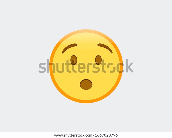 Vector Illustration Hushed Face Emoji Stock Vector (Royalty Free ...