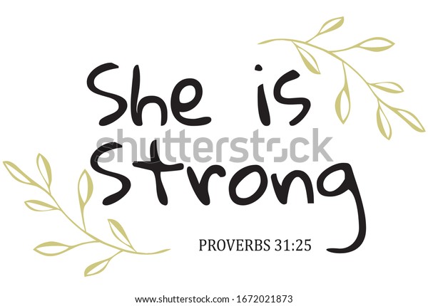 Vector Illustration Ible Verse She Strong Stock Vector (Royalty Free ...