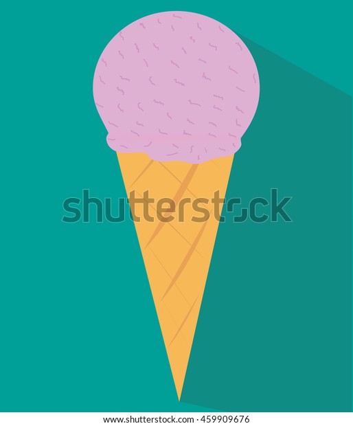 Vector Illustration Ice Cream Cone Shadow Stock Vector (Royalty Free ...