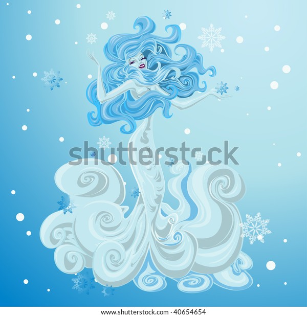 Vector Illustration Ice Princess Cartoon Concept: vector de stock ...