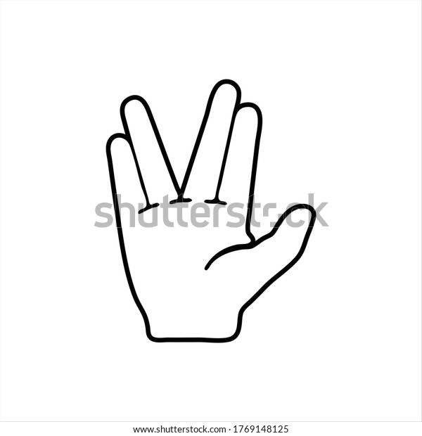 Vector Illustration Icon Finger Outline Stock Vector (Royalty Free ...