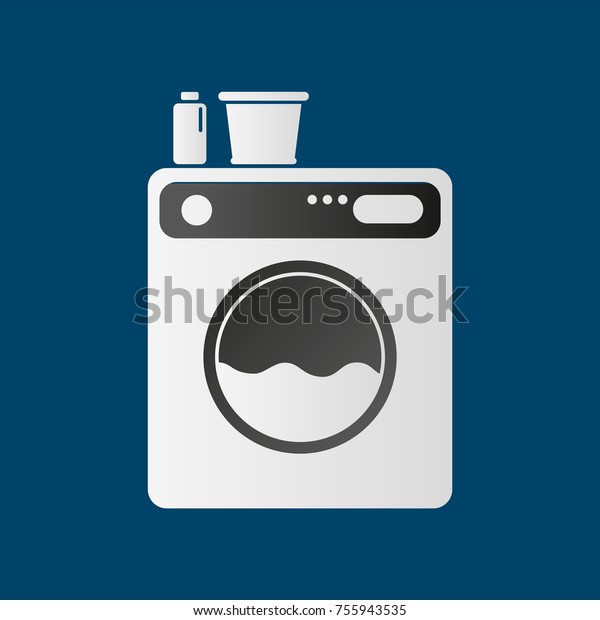 Vector Illustration Icon Form Washing Machine Stock Vector (Royalty ...