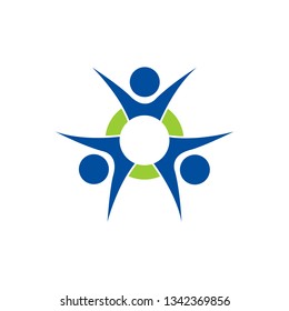Vector Illustration Icon Logo 3 People Stock Vector (Royalty Free ...