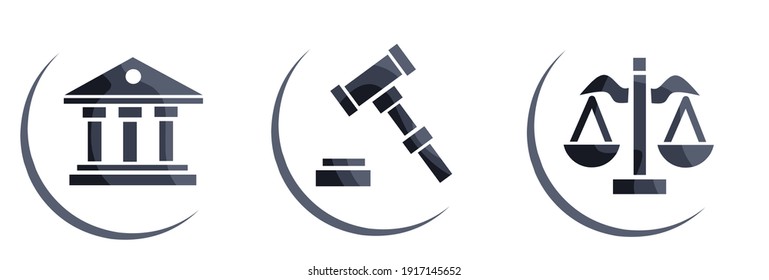Vector Illustration Icons About Law Illustrations Stock Vector (Royalty ...