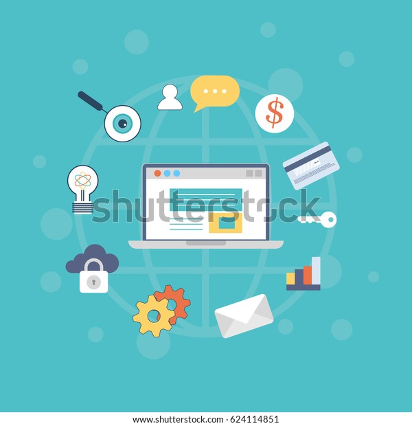 Ilustración vectorial del conjunto de iconos de la tecnología ...