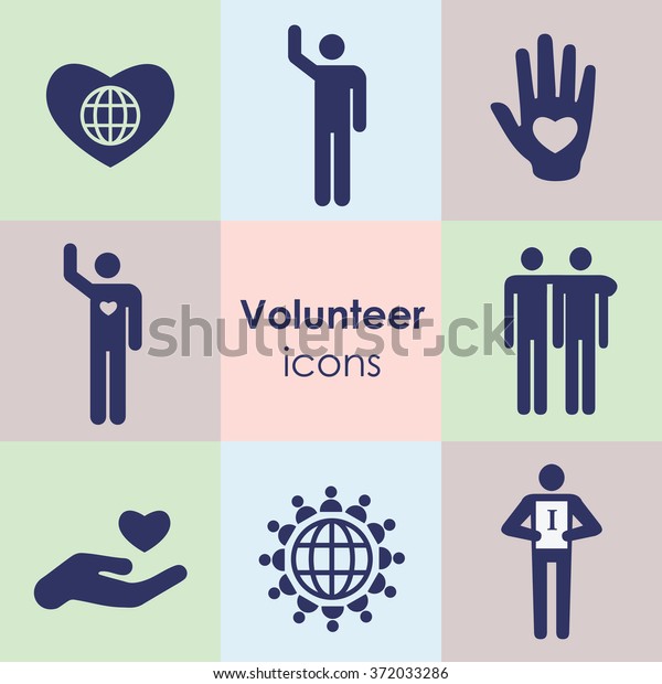 Vector Illustration Icons Set Volunteerism Stock Vector (Royalty Free ...
