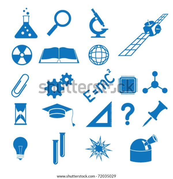 Vector Illustration Icons Subjects Science Stock Vector (Royalty Free ...