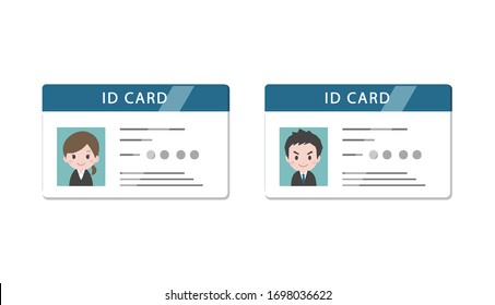 Cartoon Id Card Vector Woman Man: เวกเตอร์สต็อก (ปลอดค่าลิขสิทธิ์ ...