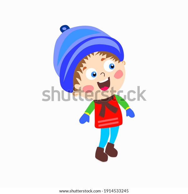 Vector Illustration Image Boy Wearing Sweater Stock Vector (Royalty ...