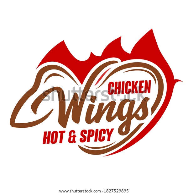 Vector illustration with the image of chicken wings. Logo template. Icon.